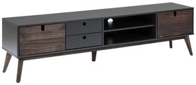 Antracitově šedý dřevěný TV stolek Marckeric Kiara 180 x 37 cm