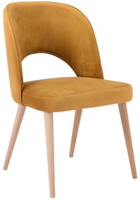 OnaDnes -20% Nordic Design Žlutá sametová jídelní židle Jolene