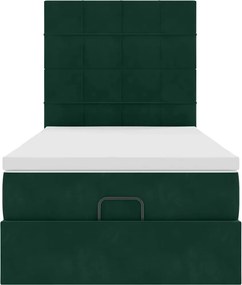 Osmanský rám postele s matracemi tmavě šedá 90x200cm samet 3313448