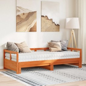 Válenda s přistýlkou a matracemi voskově hnědá 80x200 cm 3321040