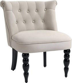 HOMCOM Vintage Relaxační Křeslo Útulné Židle S Látkovým Potahem Dřevěný Rám Béžová+Černá 67 x 67 x 78 cm | Aosom