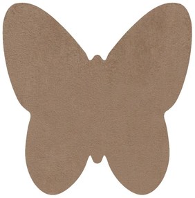 Kusový koberec SHAPE 3150 Motýl protiskluzový vhodný k praní shaggy camel béžový Rozměr: 80x80 cm