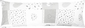 Bellatex POVLAK na relaxační polštář Srdce patchwork Šedá rozměr 55x180 cm