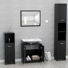 Koupelnová sestava černá kompozitní dřevo