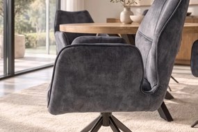 Designová otočná židle Kody tmavě šedý samet