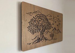 Li-Go "Dva duby" světelný obraz s baterií 90x62cm varianta: ovládání na obraze bez dálkového ovladače, provedení: dub