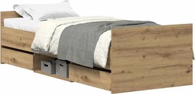 Rám postele bez matrace Řemeslnický dub Dřevěné konstrukce 3328795