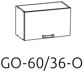 GO-60/36-O horní skříňka pro vestavbu odsavače par kuchyně Hamper Barva korpusu skříněk: Šedá grenola, Barva dvířek: Dub Lancelot