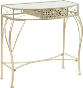 Odkládací stolek ve francouzském stylu kovový 82x39x76 cm zlatý 245936
