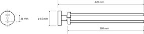 Sapho Sapho, X-ROUND dvojitý držák ručníků 420mm, otočný, chrom, XR405