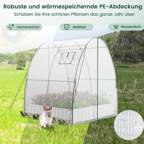 Costway Fóliový skleník s PE krytem do každého počasí a – 181 × 181 × 200 cm