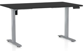 Výškově nastavitelný stůl OfficeTech B, 120 x 80 cm, šedá podnož, černá