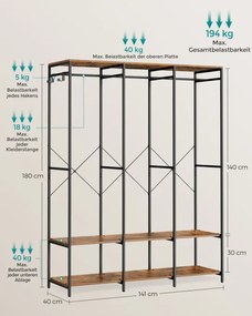 Otevřená šatní skříň RGR005B01