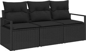 Set pohovek 3 ks Černá polyratan 3346243