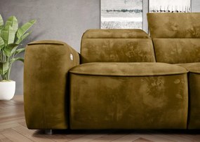 Rohová sedací souprava Colombo, žlutá látka, pravý roh