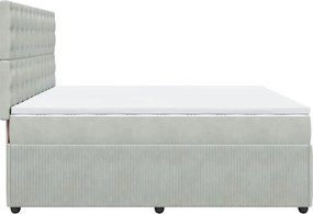 Box spring postel s matrací světle šedá 200x200 cm samet 3292442
