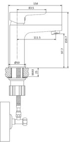 BATH DELUXE 28-005-04-60-04 - Umyvadlová baterie NAESBY 15,9 cm chrom