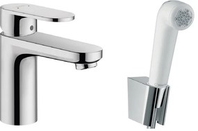 Hansgrohe Vernis Blend, umyvadlová baterie 100 s ruční sprchou Bidette a sprchovou hadicí 160 cm, chromová, 71215000