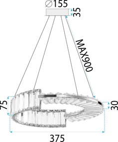 Toolight Toolight, LED stropní svítidlo APP1526-CP40, zlatá, OSW-06975