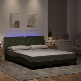 Rám postele s LED bez matrace světle šedý 160 x 200 cm samet 3213861