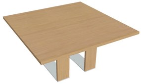 Jednací stůl Verno+ S 150 x 150 cm, dub světlý / černá