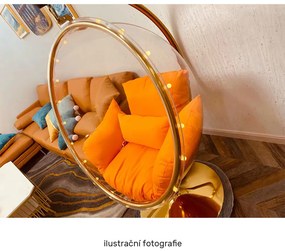Závěsné křeslo se stojanem, transparentní/zlatá/černá, BUBBLE NEW TYP 3