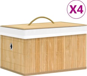 vidaXL Bambusové úložné boxy 4 ks [320769] Barva: Šedá