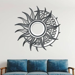 dřevo života Dřevěná dekorace na zeď KDYŽ SLUNCE ŠEPTÁ LUNĚ Zvolte rozměr (cm): 80x80, Zvolte barvu dekoru: Antracitová-Bílá