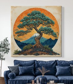 Obraz na plátně - Strom života Síla Japonska FeelHappy.cz Velikost obrazu: 80 x 80 cm