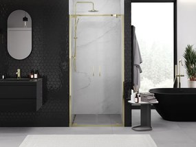 Mexen Exo, dvojité výklopné sprchové dveře, 120 cm, transparentní sklo, zlatá, 8182-120-000-50-00