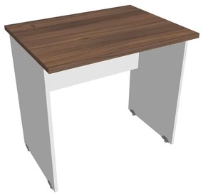 Stůl pracovní rovný 80 cm - Hobis Gate GE 800 Dekor stolové desky: ořech, Dekor lamino podnože: bílá