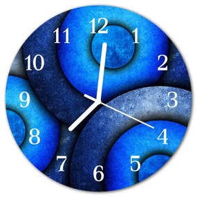 Skleněné hodiny kulaté Abstraktní kruhy fi 30 cm
