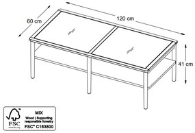 Designový konferenční stolek Dallan 120 cm přírodní dub