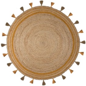 Flair Rugs koberce Kusový koberec Lunara Jute Circle Ochre ROZMĚR: 150x150 (průměr) kruh