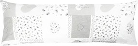 Bellatex POVLAK na relaxační polštář Srdce patchwork Šedá rozměr 50x145 cm