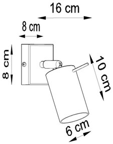 Sollux SL.0449 - Nástěnné bodové svítidlo RING 1xGU10/10W/230V