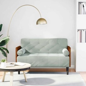Pohovka Loveseat s podhlavníkem, světle šedá, 110 cm, samet