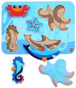 Lucy & Leo Dřevěné vkládací puzzle Mořští živočichové