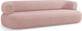 Světle růžová pohovka z textilie bouclé 226 cm Jenny – Micadoni
