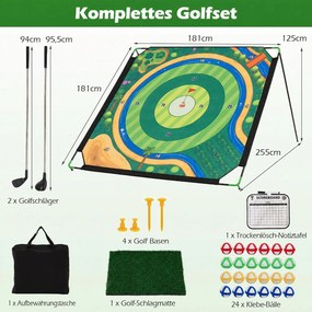 Costway Golfová hrací sada s kovovým stojanem a 24 míčky pro děti a dospělé
