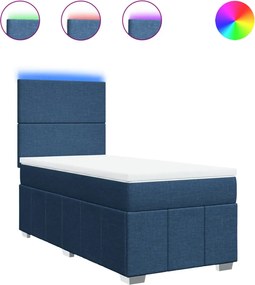 Box spring postel s matrací modrá 90x200 cm textil 3293850
