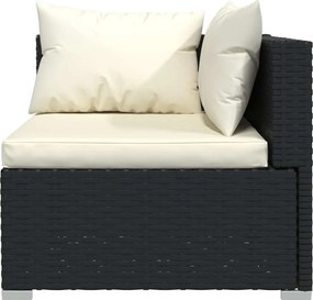 vidaXL 10dílná zahradní sedací souprava s poduškami polyratan [3101975] Barva: Černá a krémová