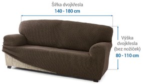 Super strečové potahy NIAGARA tabáková dvojkřeslo (š. 140 - 180 cm)