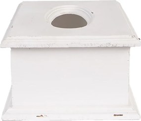 Bílý antik dřevěný obal na kapesníky Mouchoirs - 28*16*10 cm