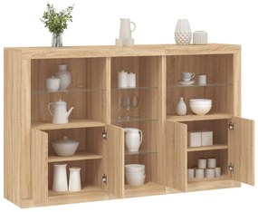 Příborník s LED osvětlením dub sonoma 162 x 37 x 100 cm 3209172