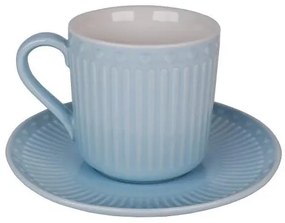 Porcelánový šálek s podšálkem v pastelově modré barvě (ISABELLE ROSE)