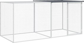 Klec pro kuřata se střechou antracitová 203 x 98 x 90 cm pozinkovaná ocel 3189039