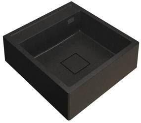 Gamma Farmerski, 1-komorový granitový dřez 600x630x210 mm, černá skvrnitá, GMA-ZLE000209