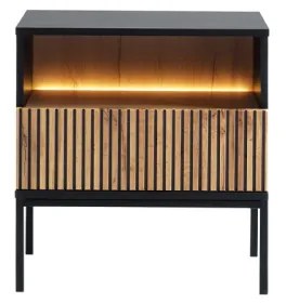 Noční stolek Dornis S54, Barva: černý grafit / dub wotan