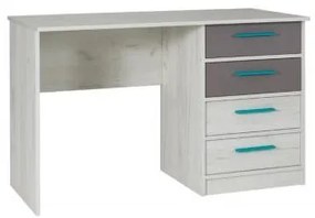 Psací stůl REST R06 Maridex 120/75/60 barevné provedení: craft bílý/šedá/tyrkys úchyty